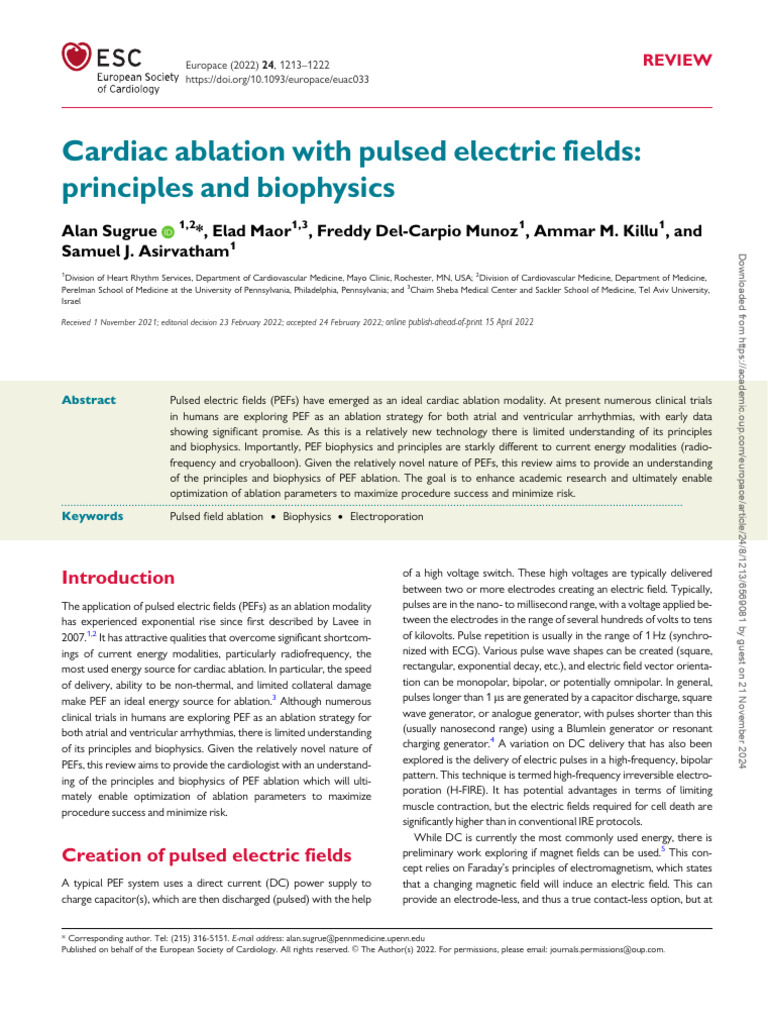 Cardiac Ablation: PEF Principles | PDF | Apoptosis | Necrosis