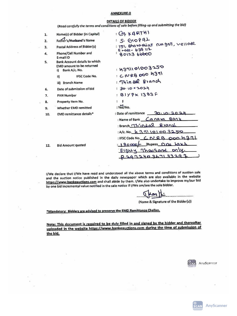 Bid Form | PDF