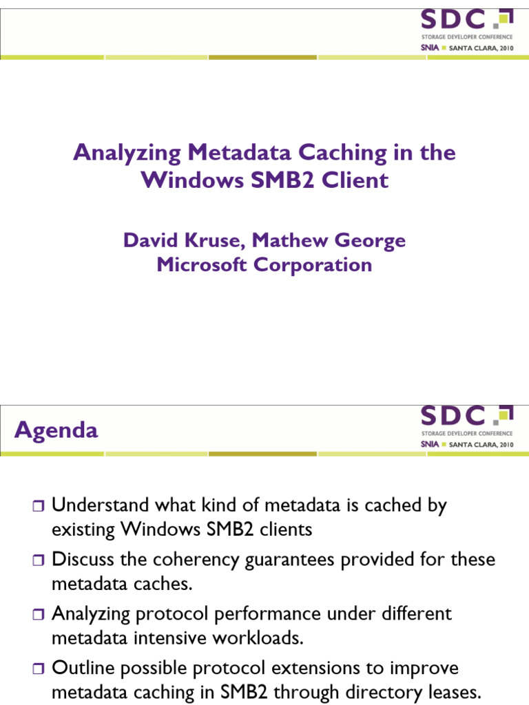 DavidKruse Analyzing Metadata Caching Windows SMB2 Client | PDF | Cache (Computing) | Computer File