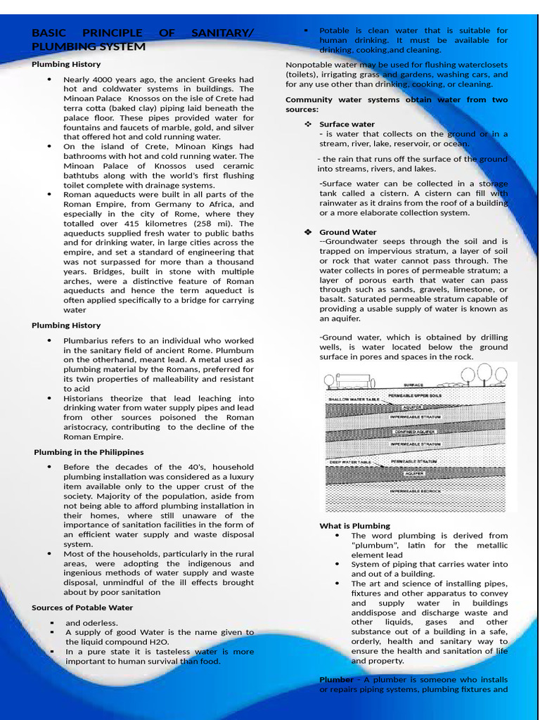 Engineering Utilities Reviewer | PDF | Pipe (Fluid Conveyance) | Plumbing