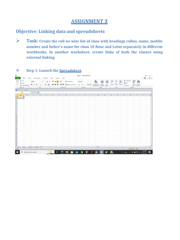 Assignment 3_Linking data and spreadsheets | PDF