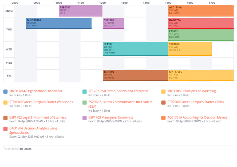 My Timetable Pdf Business Economics