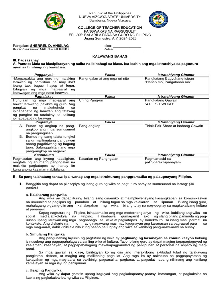 Balarila - Sherrel D. Anislag | PDF