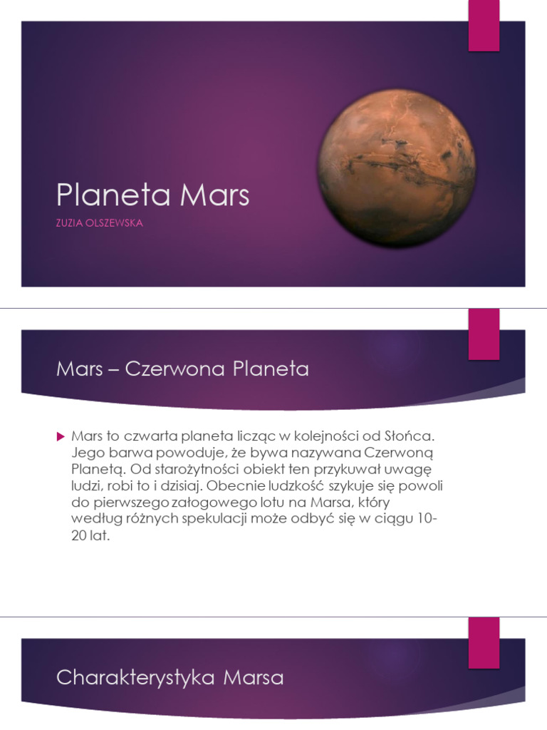 Prezentacja o Marsie | PDF