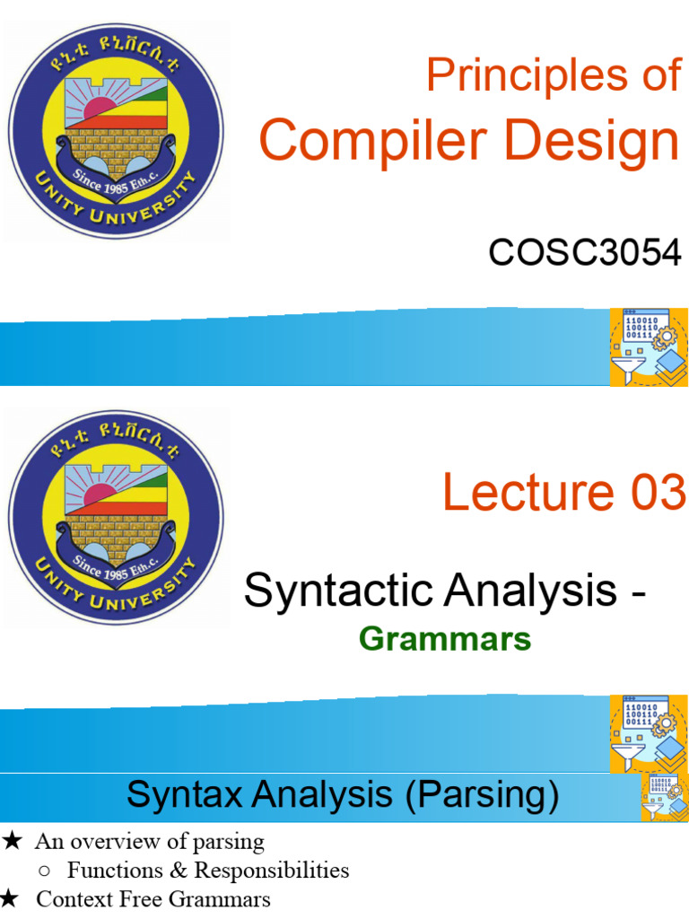 COSC3054 Lec 03 I Grammars | PDF | Parsing | Metalogic