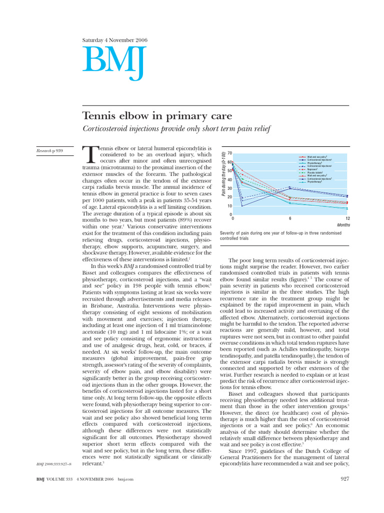Tennis Elbow in Primary Care - Corticosteroid Injections Provide Only ...