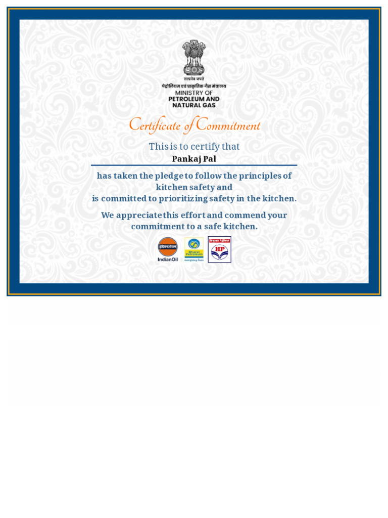 Safety Pledge Certificate | PDF