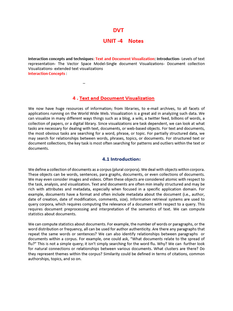 DVT UNIT - 4 Notes 211124 | PDF