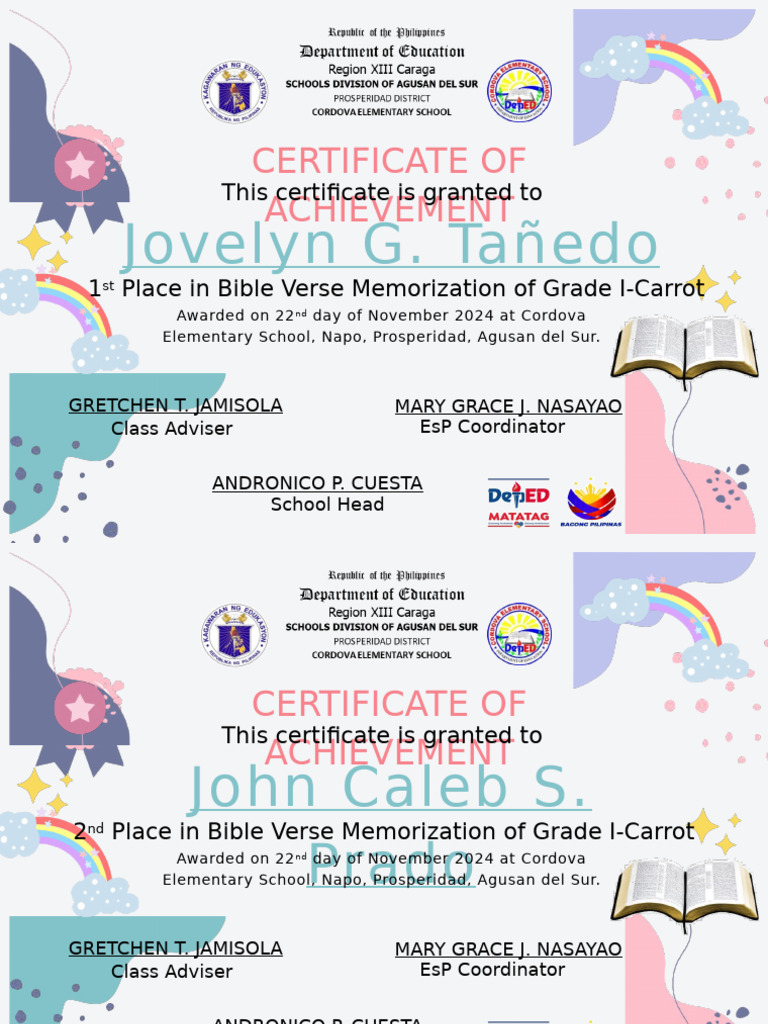 Bible Verse Memorization Awards 2024 | PDF
