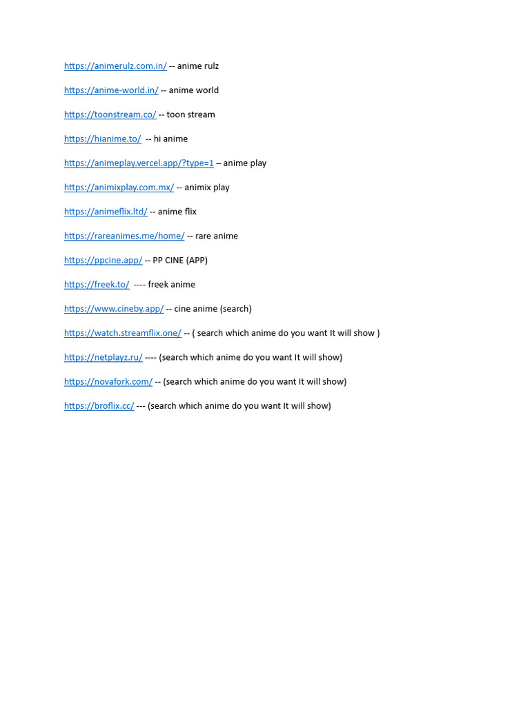 Anime Streaming Sites Guide | PDF