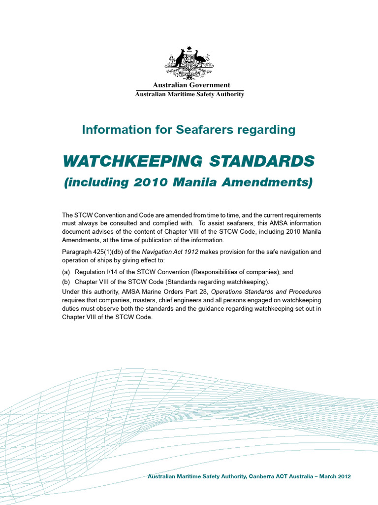 STCW Watchkeeping Standards Guide | PDF | Navigation | Ships