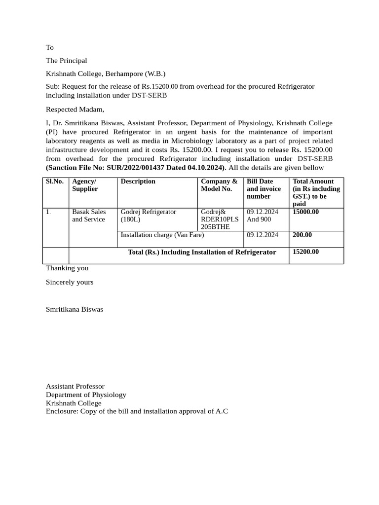 Funding Request for Lab Equipment | PDF
