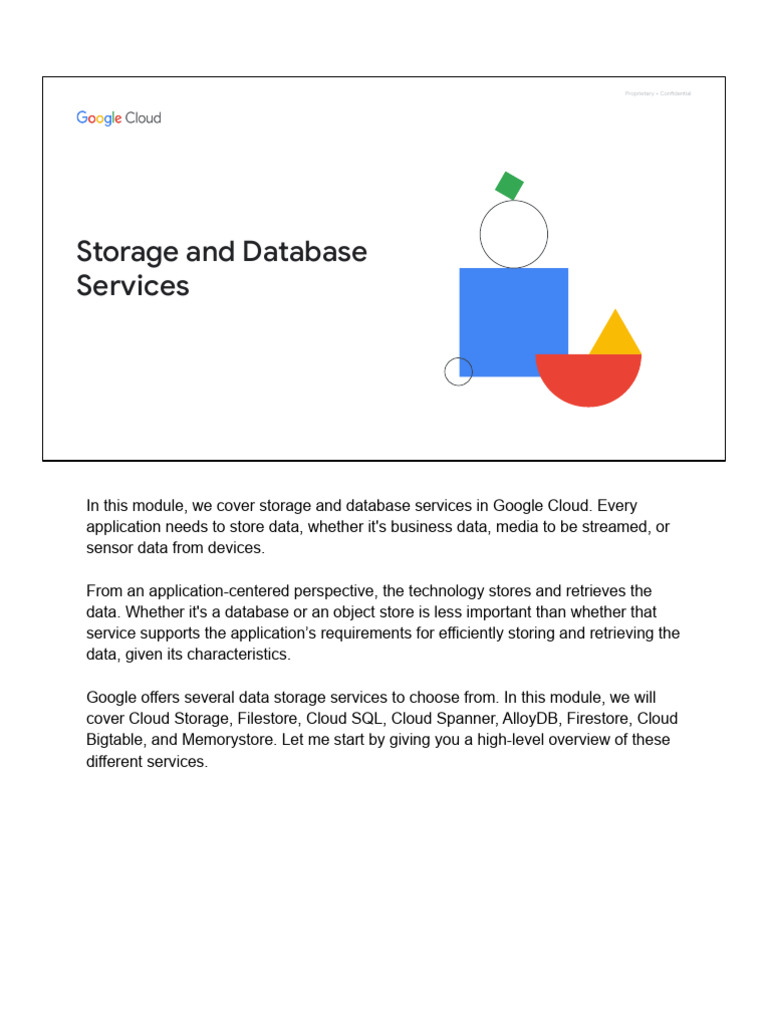 05 Storage and Database Services | PDF | Computer Data Storage | Databases