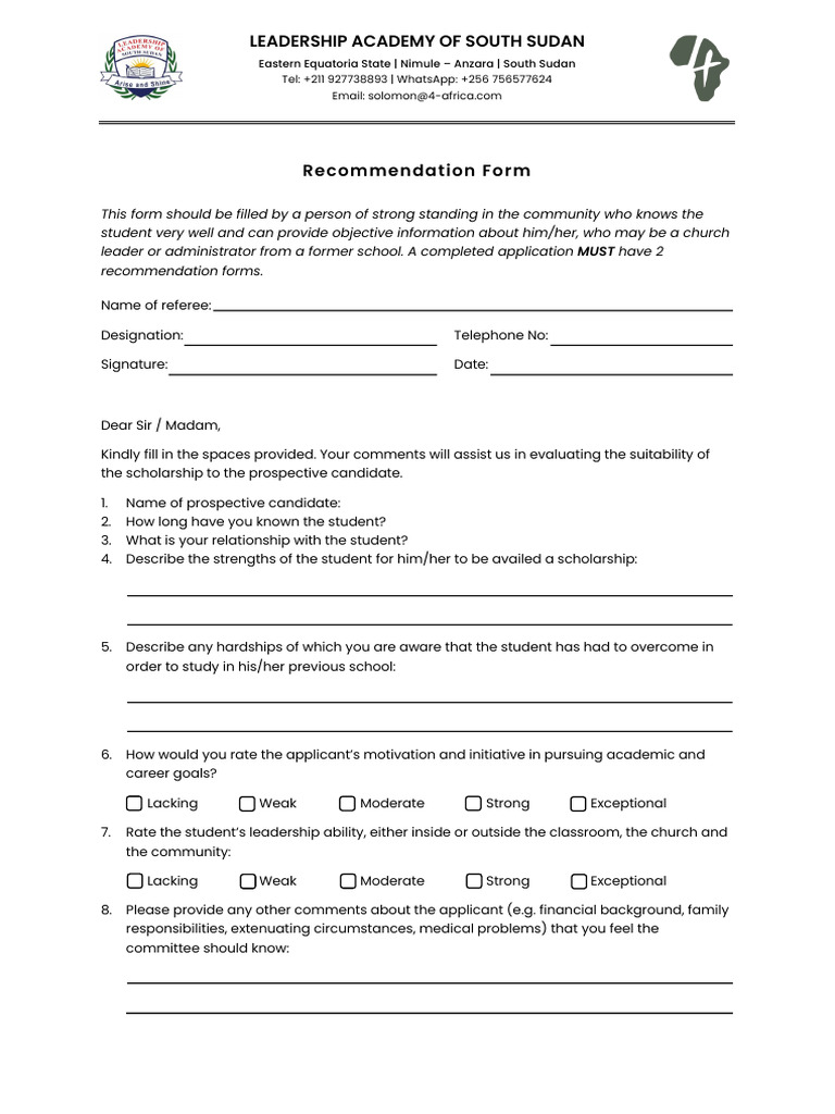 Recommendation-Form | PDF
