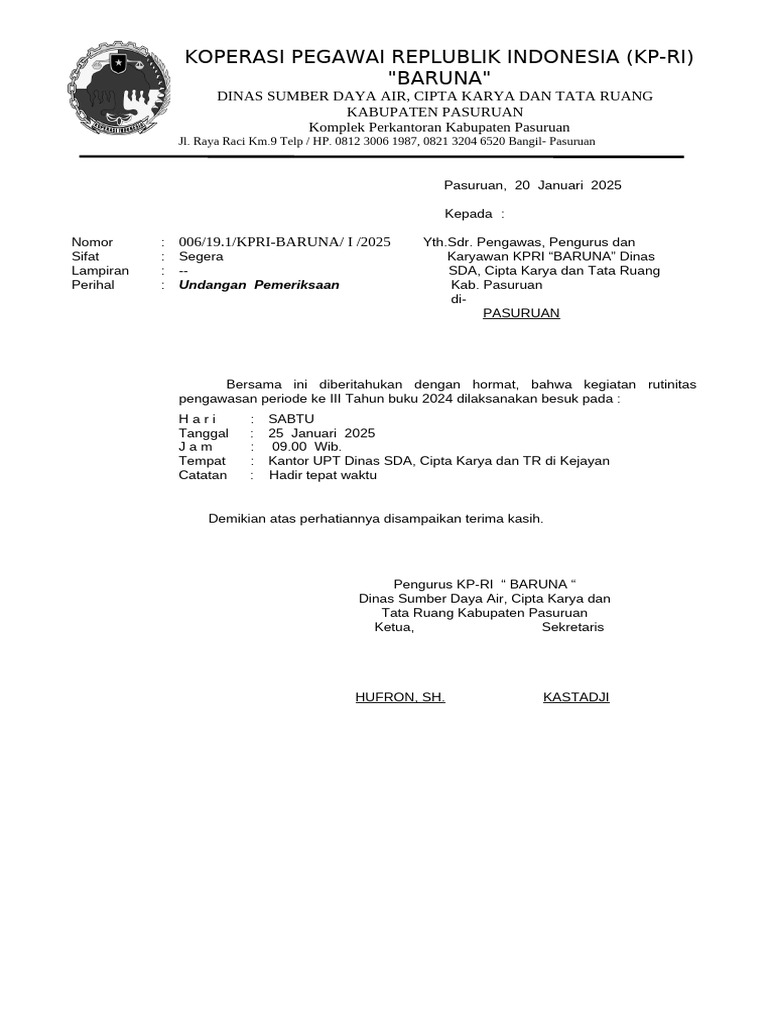 Undangan Pemeriksaan | PDF