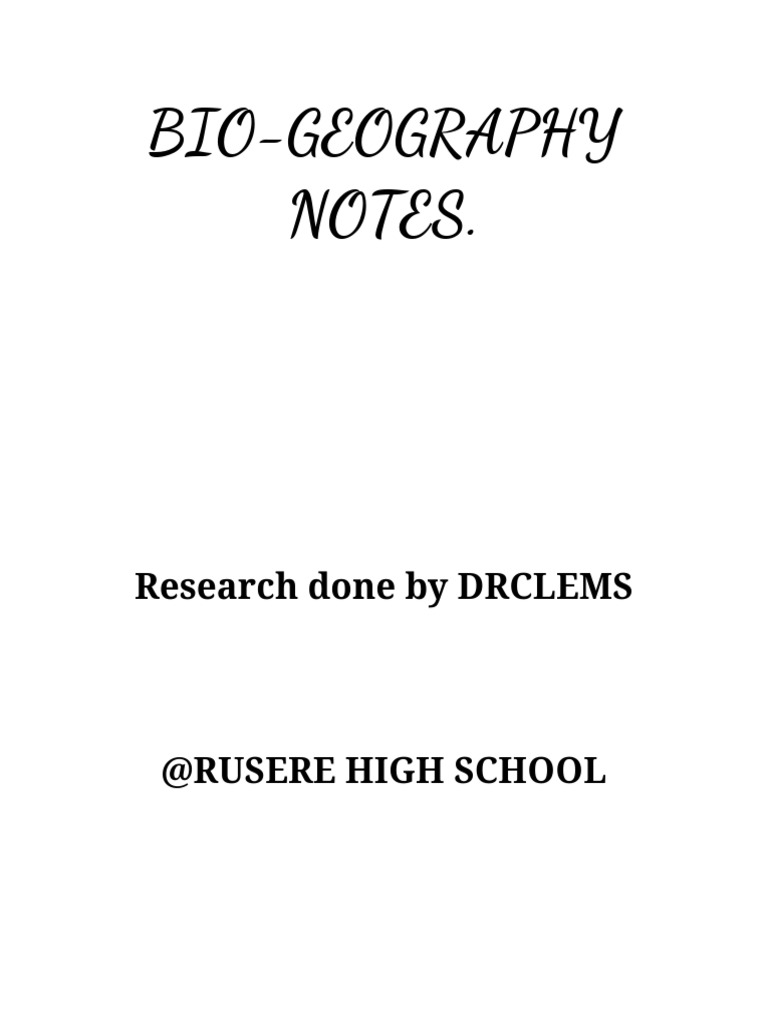 A-Level Biogeography Study Notes | PDF | Ecosystem | Soil
