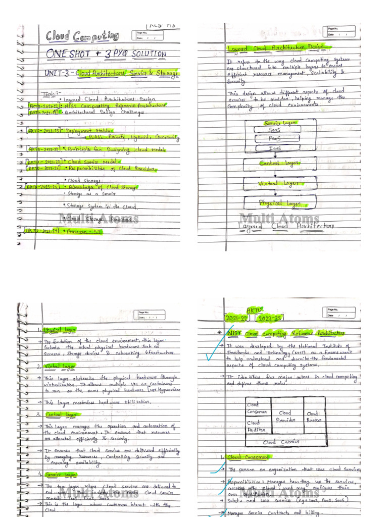 Cloud Computing Unit 3 by MultiAtoms | PDF