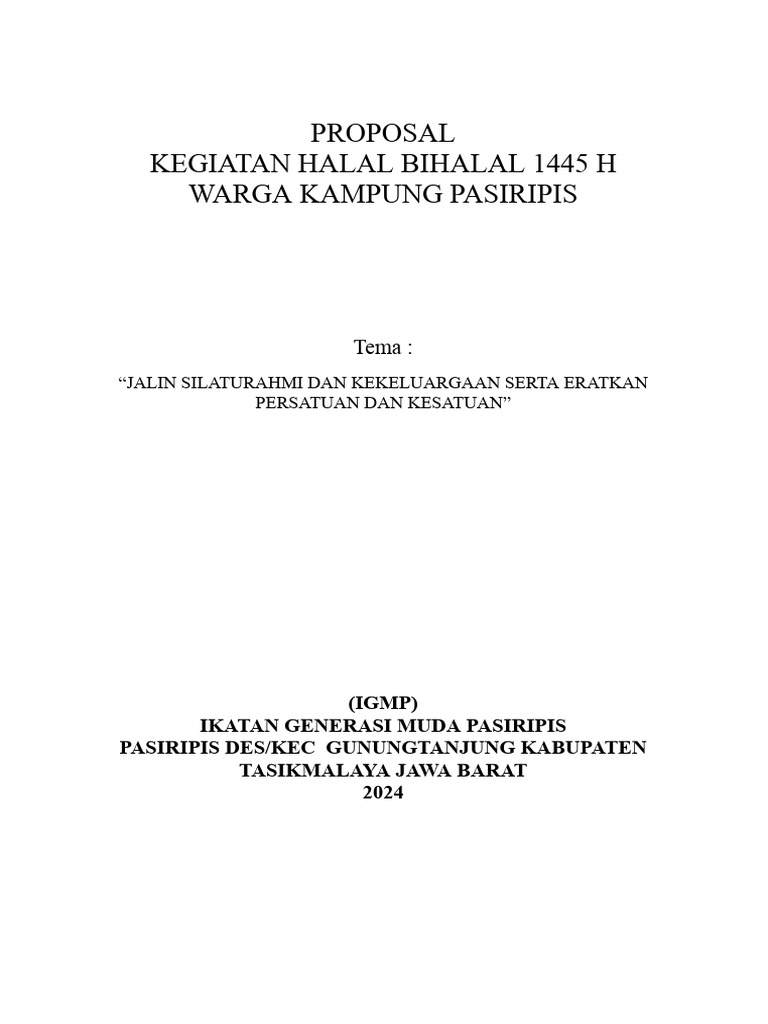 Proposal Halal Bihalal 2024 | PDF
