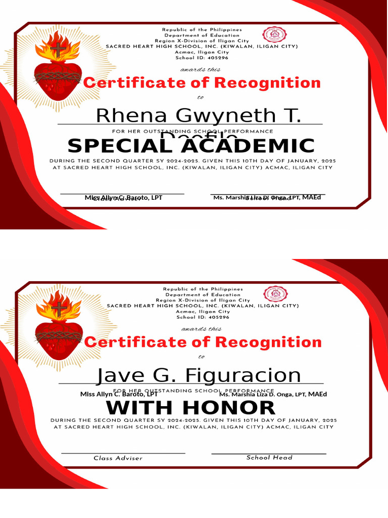 CERTIFICATE-OF-RECOGNITION_2ND-QUARTER | PDF