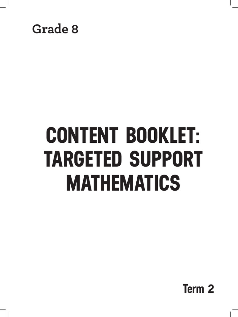 GR 8 Term 2 2020 Maths Content Booklet | PDF | Factorization | Equations