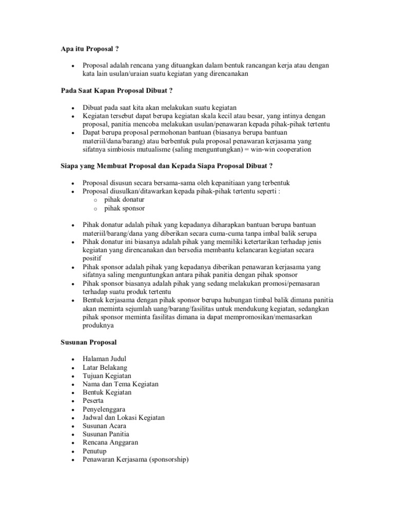 Contoh Susunan Proposal | PDF