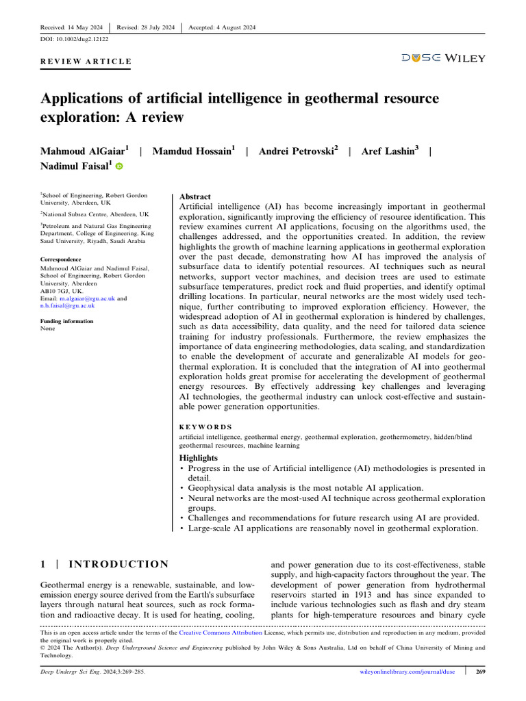 Applications_of_artificial_intelligence_in_geother | PDF | Geothermal Energy | Machine Learning