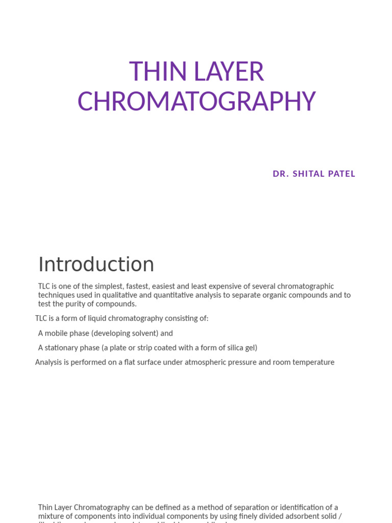 Thin layer chromatography | PDF | Chromatography | Thin Layer Chromatography