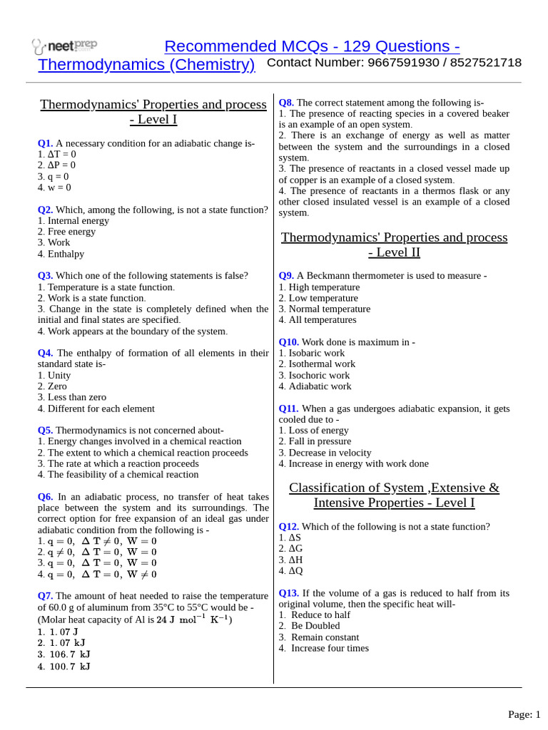 06 - Thermodynamics | PDF | Heat | Enthalpy