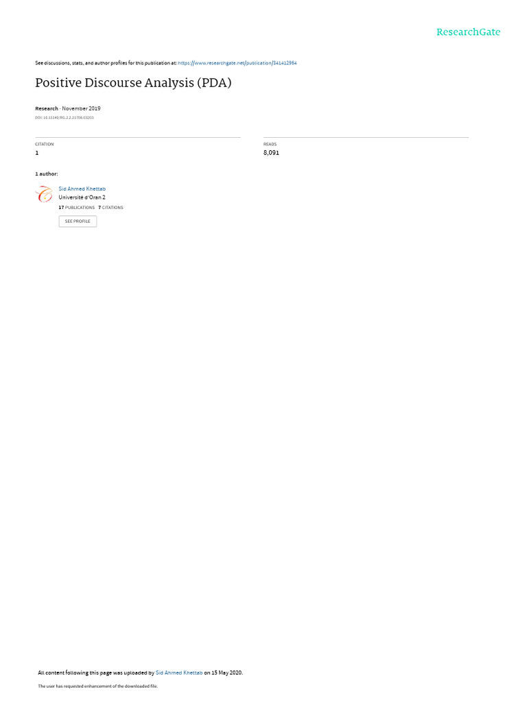 Positive Discourse Analysis PDA | PDF | Discourse | Human Communication