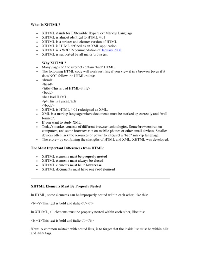 What Is XHTML | PDF