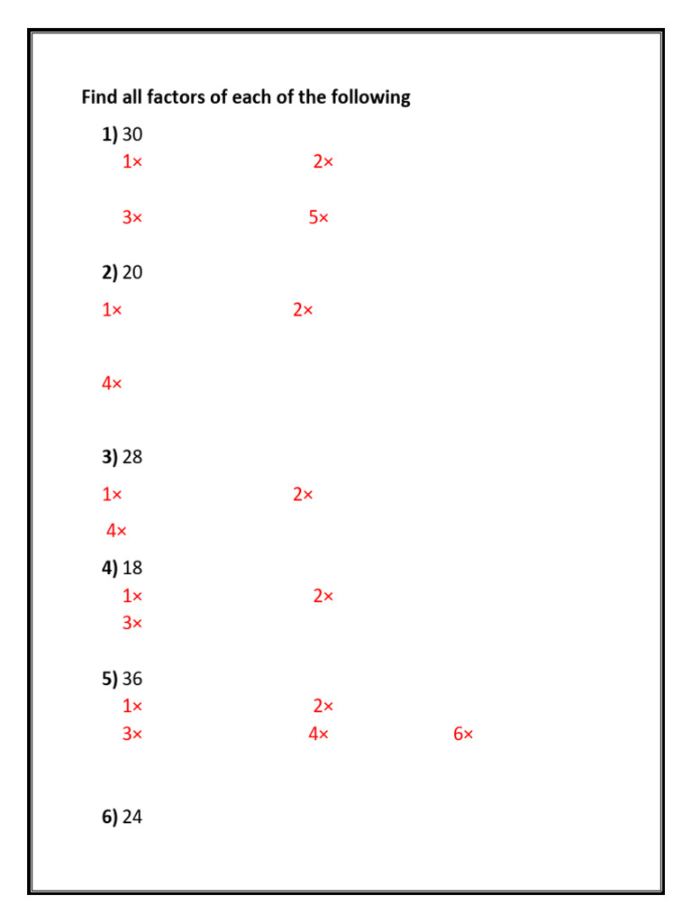 Factors and Common Factors Guide | PDF