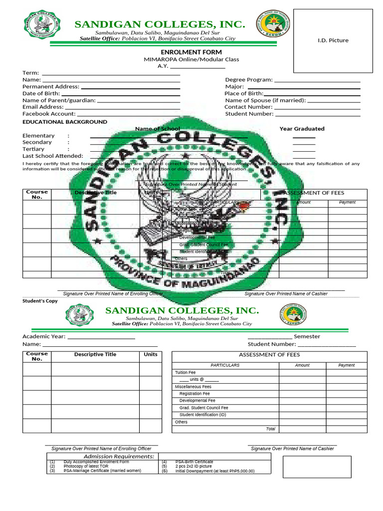 Eform Sandigan Latest Edit | PDF