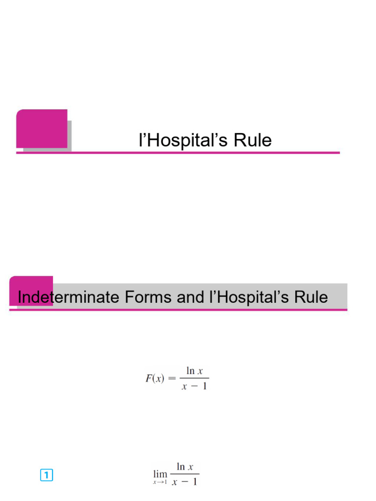 Indeterminate Forms & l'Hospital's Rule | PDF | Mathematical Relations ...