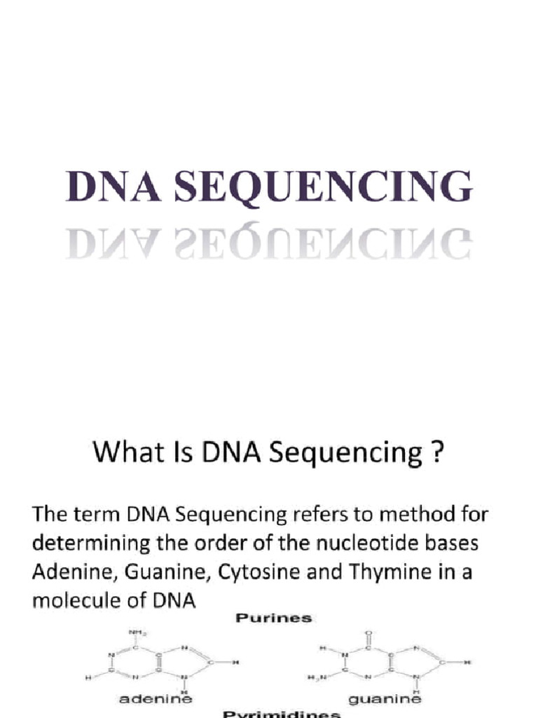 Dna Sequencing | PDF