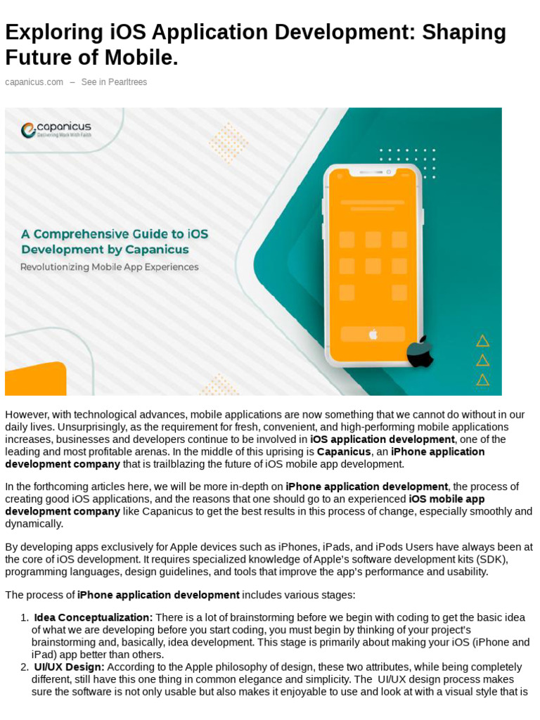 IOS Application Development - Capanicus | PDF | Ios | Mobile App