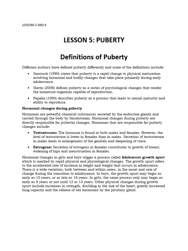 Puberty Pdf Puberty Adolescence