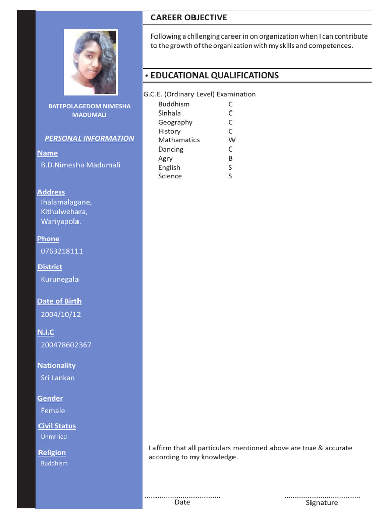 Nimesha CV | PDF