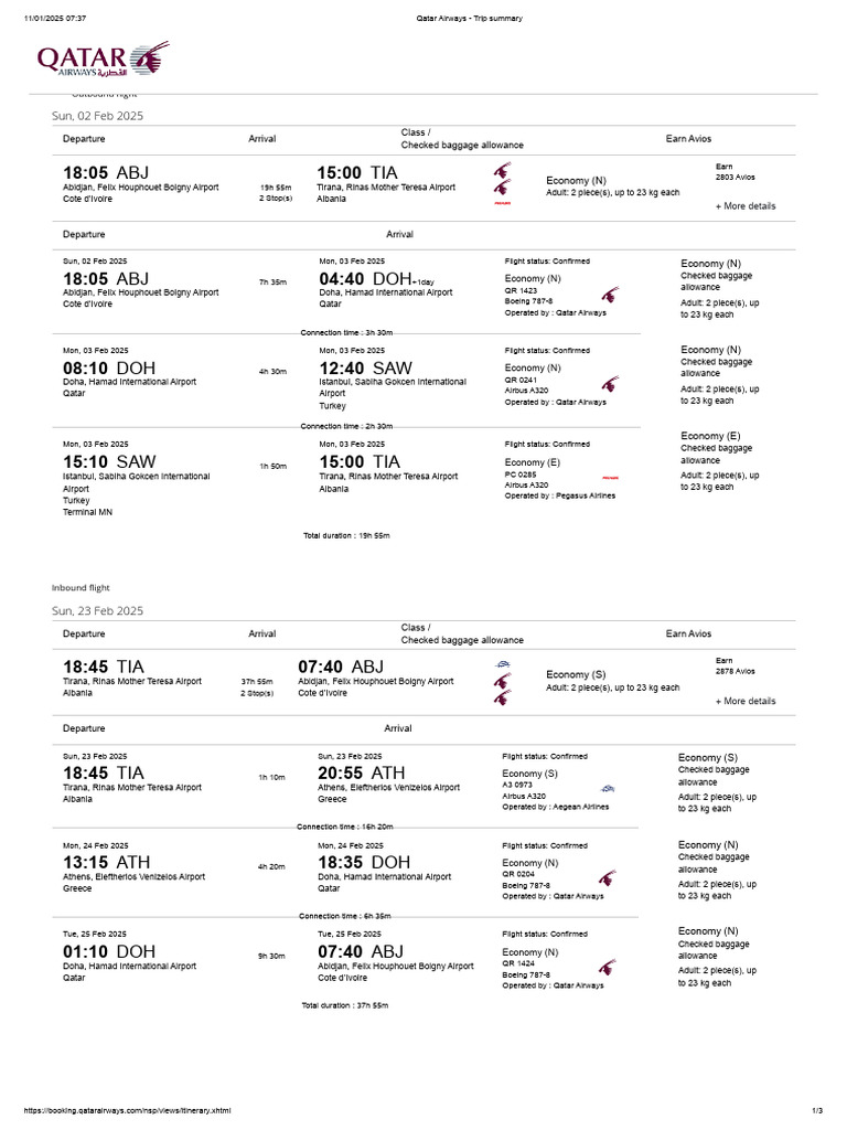 Trip Summary DAOUDA FANNY | PDF | Airlines | Aviation