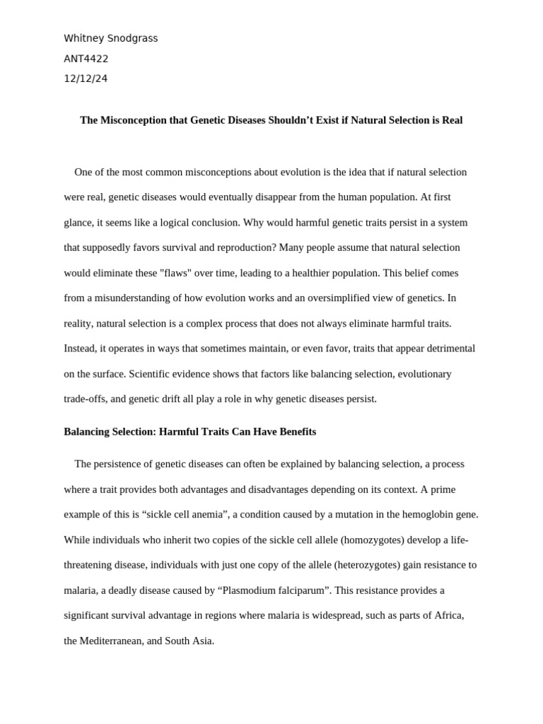 Ant4422 Snodgrass Final | PDF | Natural Selection | Evolution