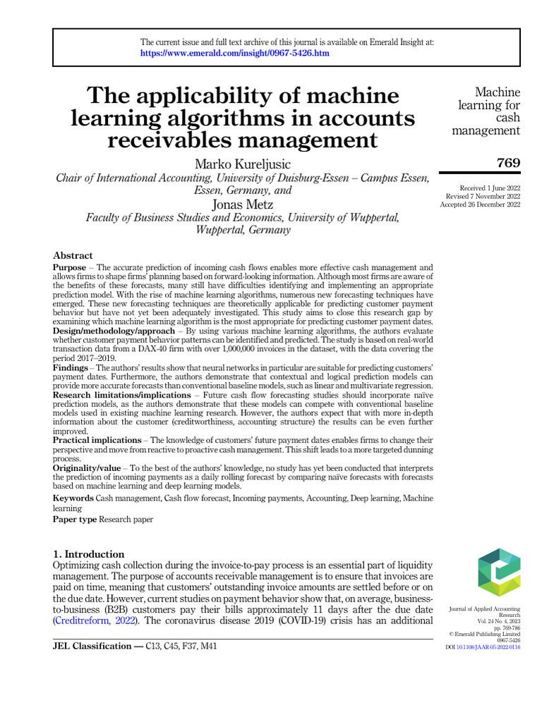 h969 | PDF | Machine Learning | Forecasting