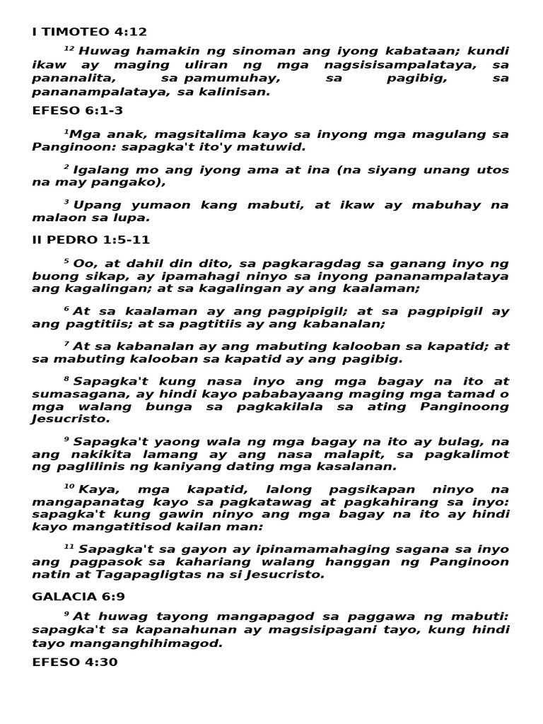 Kabataan Bible Verse | PDF