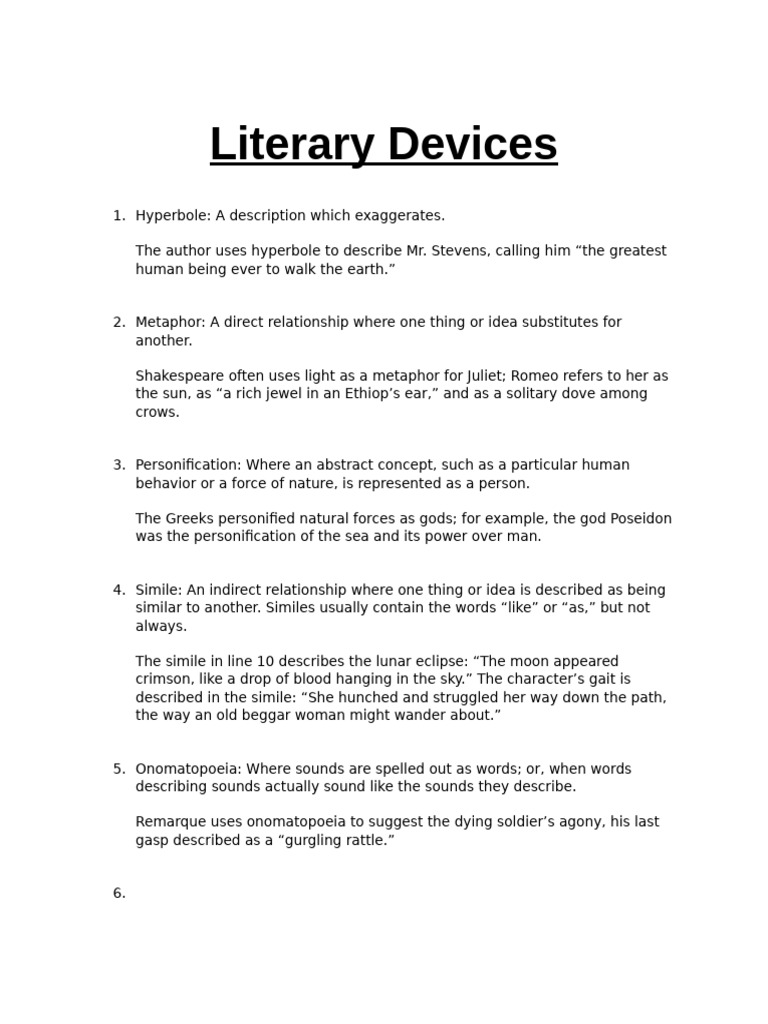 Literary Devices | PDF