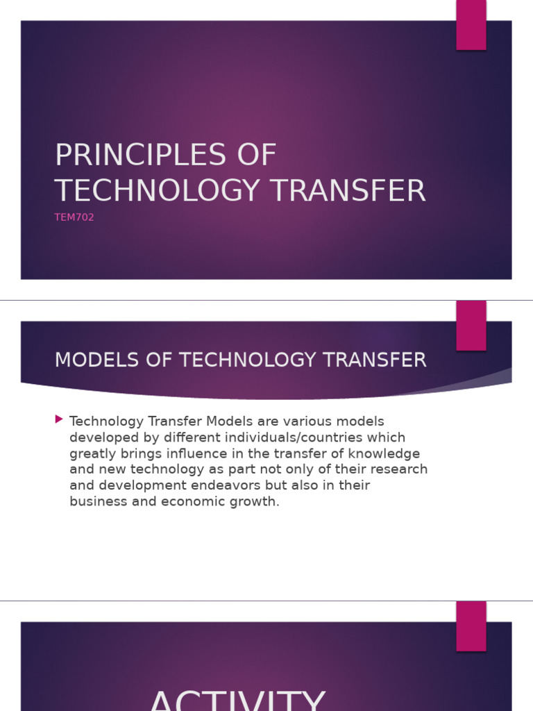 Comparison of Models of Technology Transfer | PDF