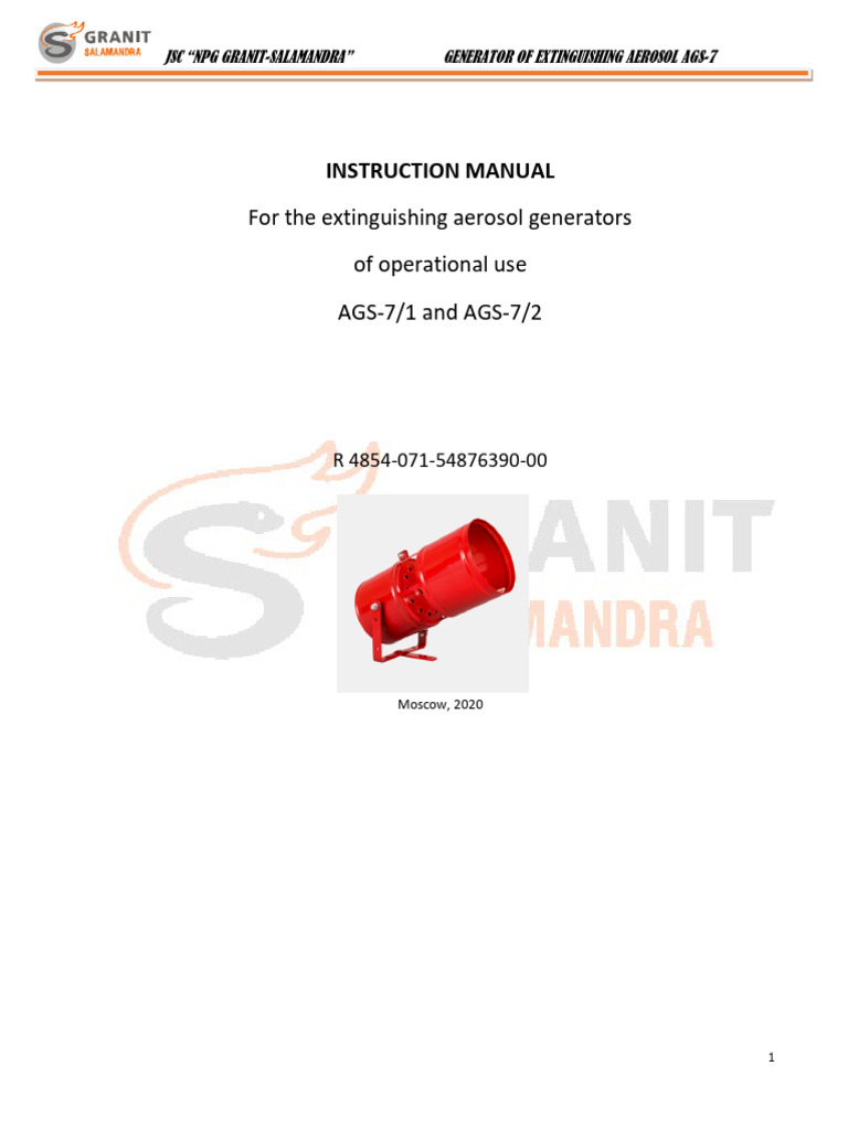 AGS-7 Series Manual | PDF | Insulator (Electricity) | Aerosol