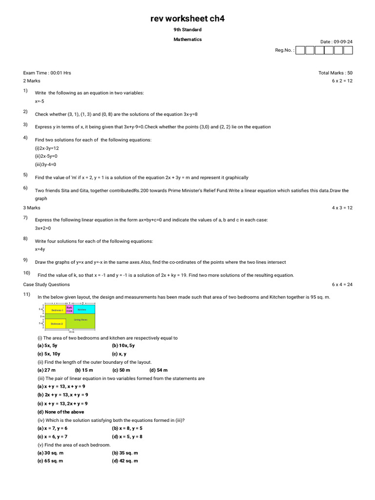 9th Grade Math Linear Equations Worksheet | PDF | Fahrenheit ...