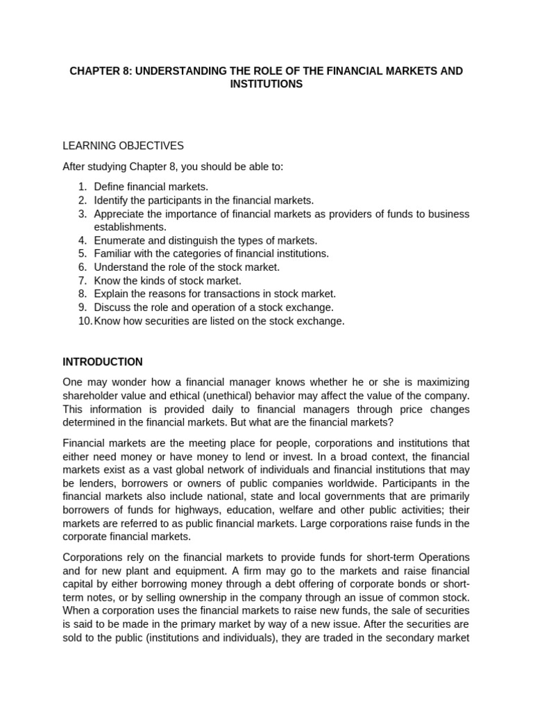 FM-101-CHAPTER-8 | PDF | Stocks | Financial Markets FM-101-CHAPTER-8 | PDF | Stocks | Financial Markets