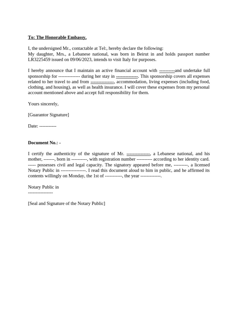 Sponsorship Letter | PDF