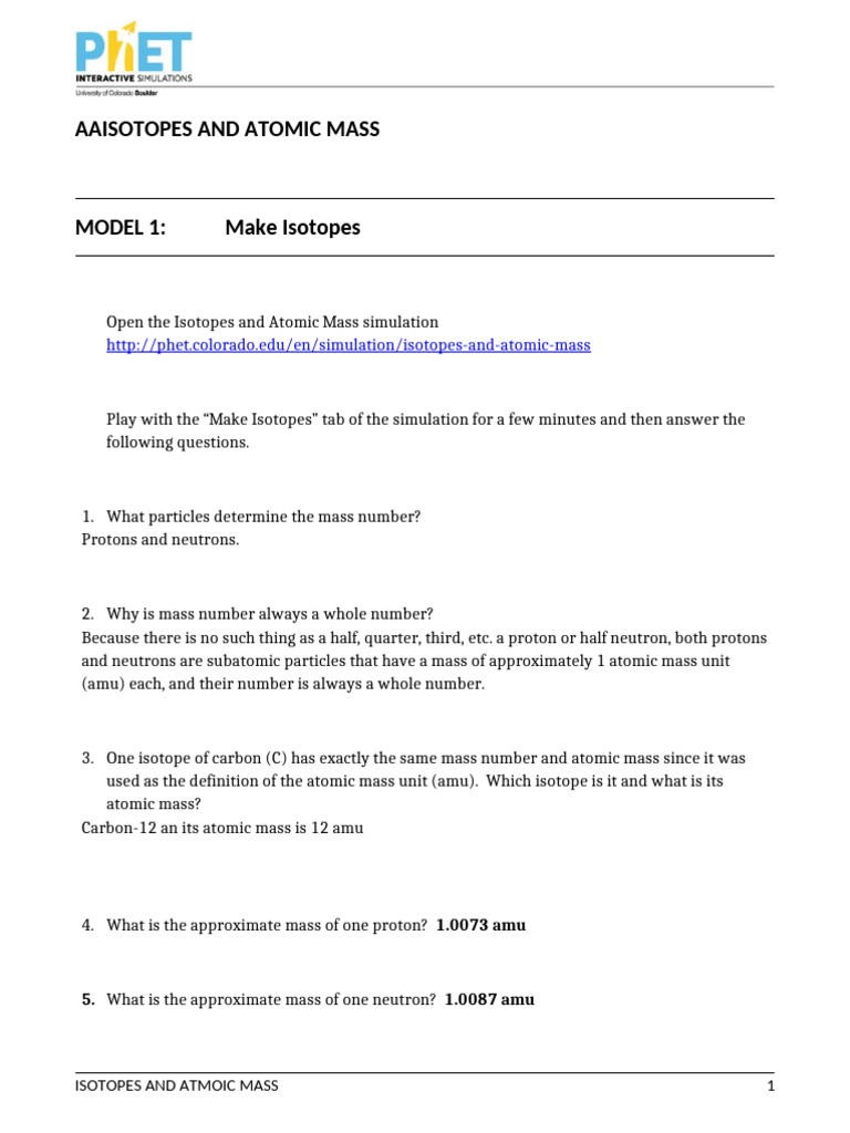 650128665-Isotope-Atomic-Mass | PDF | Isotope | Chemical Elements