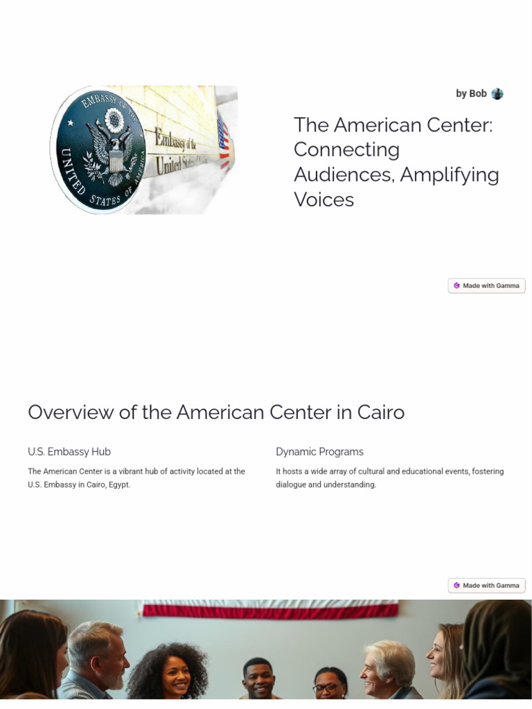 The American Center Connecting Audiences Amplifying Voices | PDF | Egypt | Communication