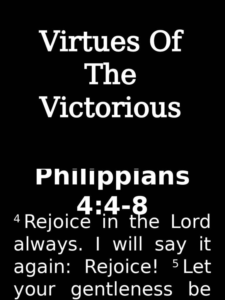 Virtues Of The Victorious | PDF | Prayer | Epistle To The Philippians